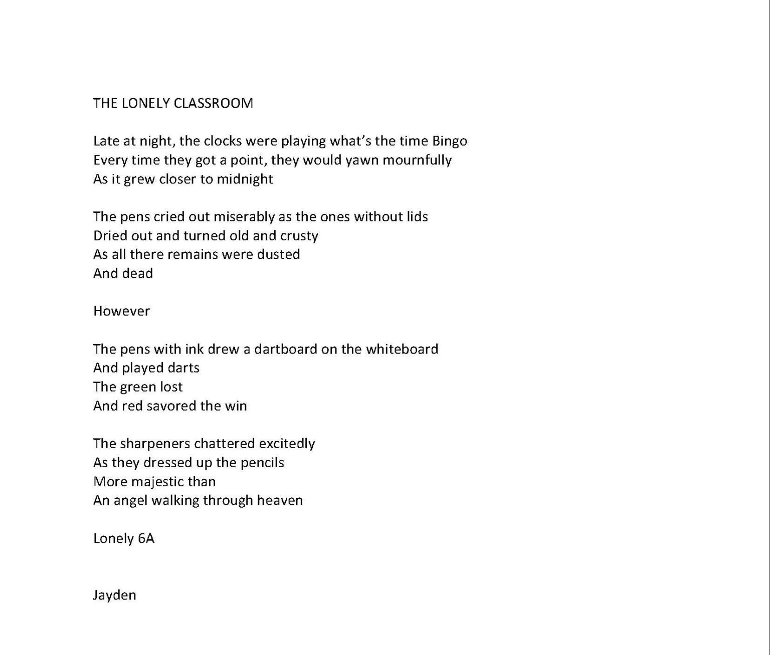 Perfect poems from Year 6 | Private School London | King Alfred School